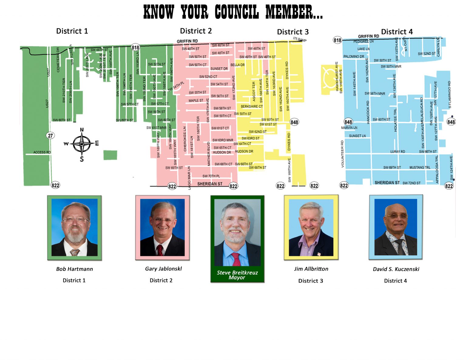 District Map with Council – Southwest Ranches, Florida