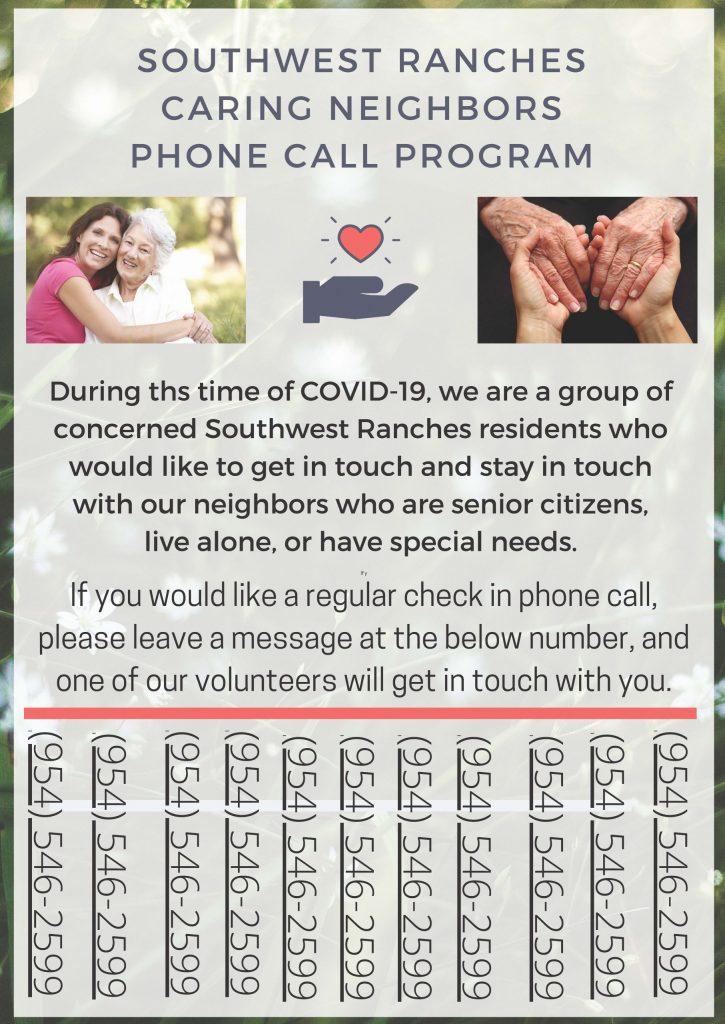 Southwest Ranches Caring Neighbors Phone Call Program ( Courtesy Post ...