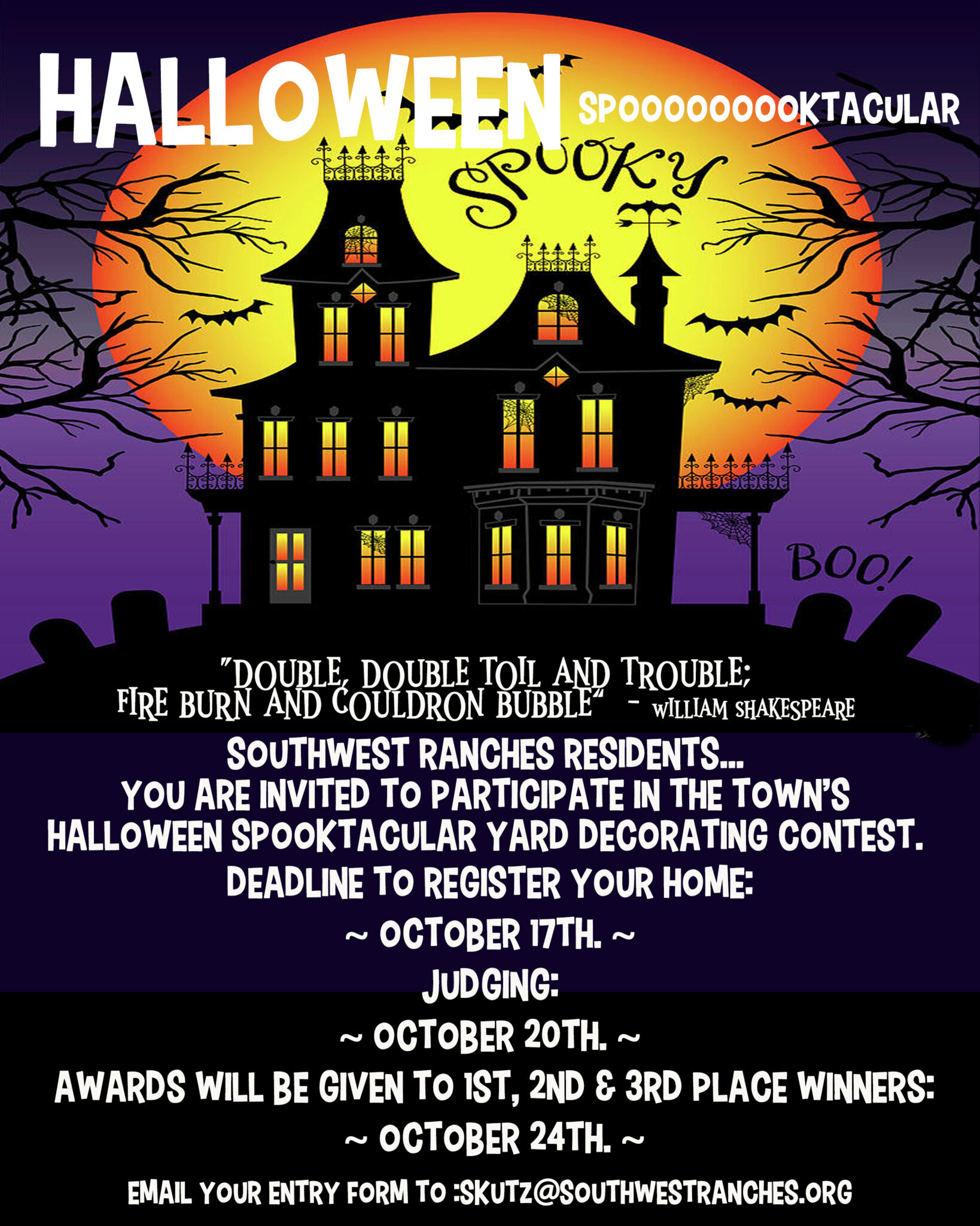 Submittals for Halloween Spooktacular – Southwest Ranches, Florida